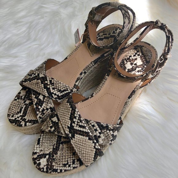 stradivarius | Shoes | Snake Print Espadrille Wedge Sandals Nwt | Poshmark